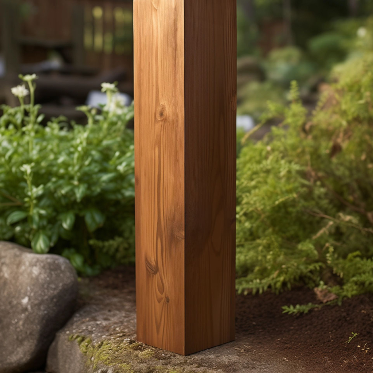 Poteau Bois Lamellé Collé Pin Marron 90x90 mm - Traitement Classe 4 ...